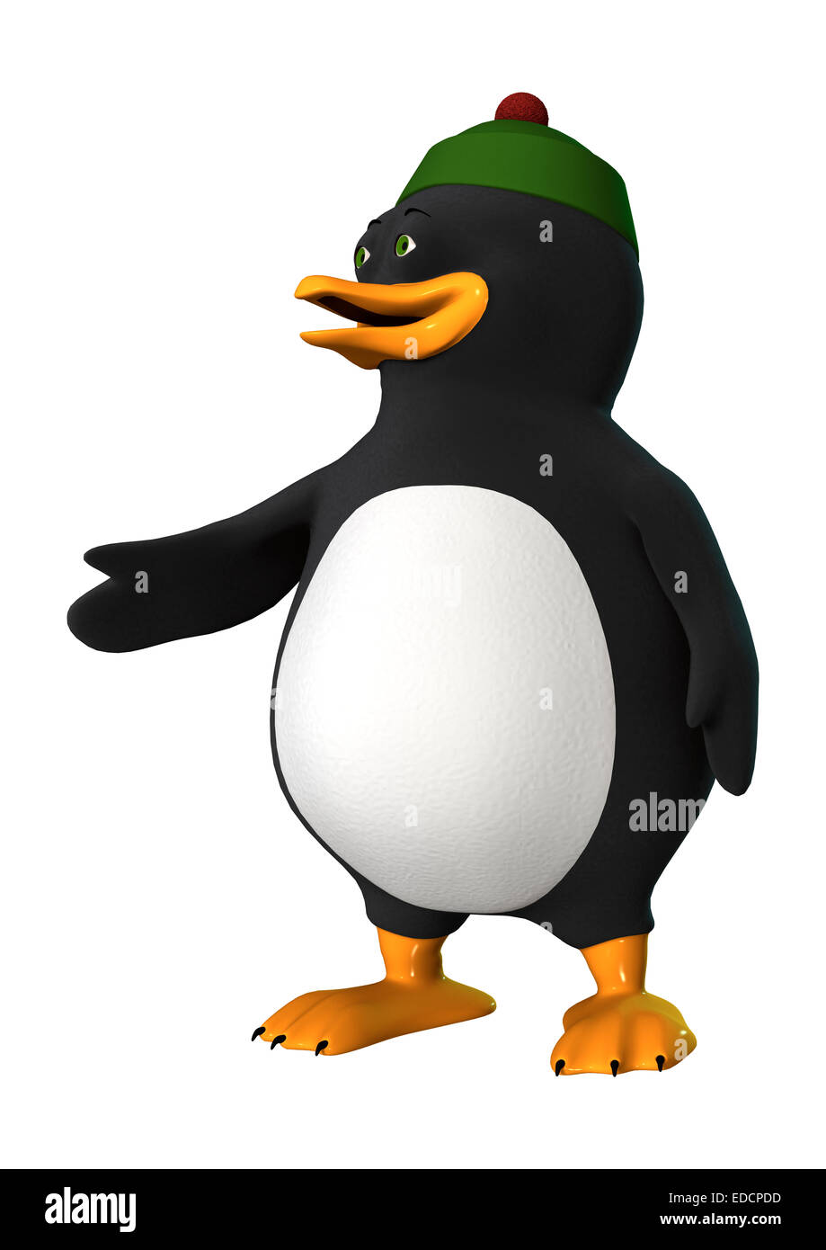 3D digital render of a cute penguin pointing on something wearing a ...