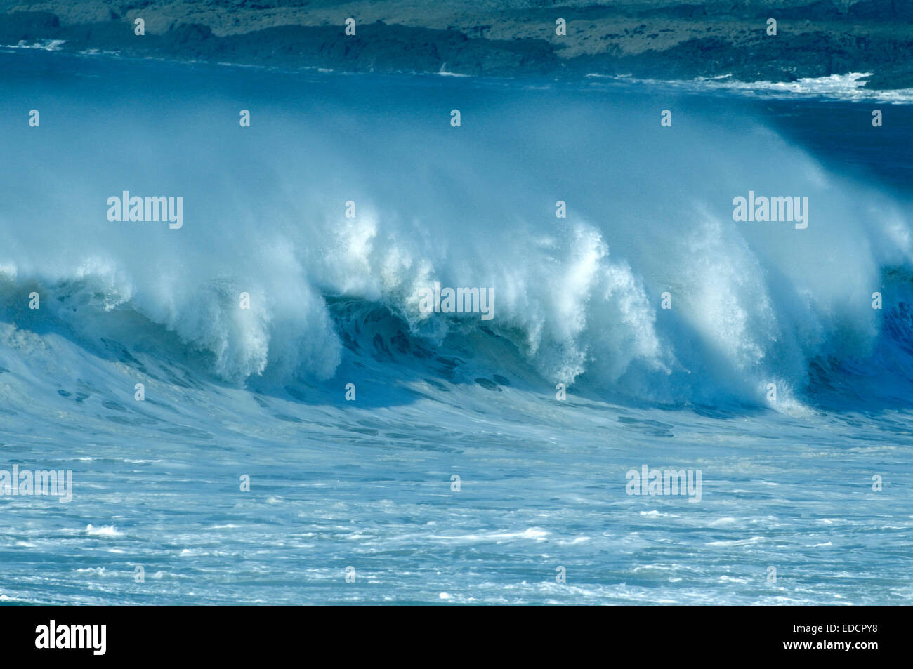 Large Atlantic waves break at Croyde beach on the North Devon coastline ...