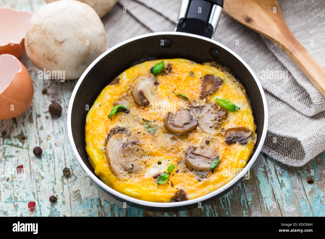 Closeup fried omelette on hi-res stock photography and images - Alamy