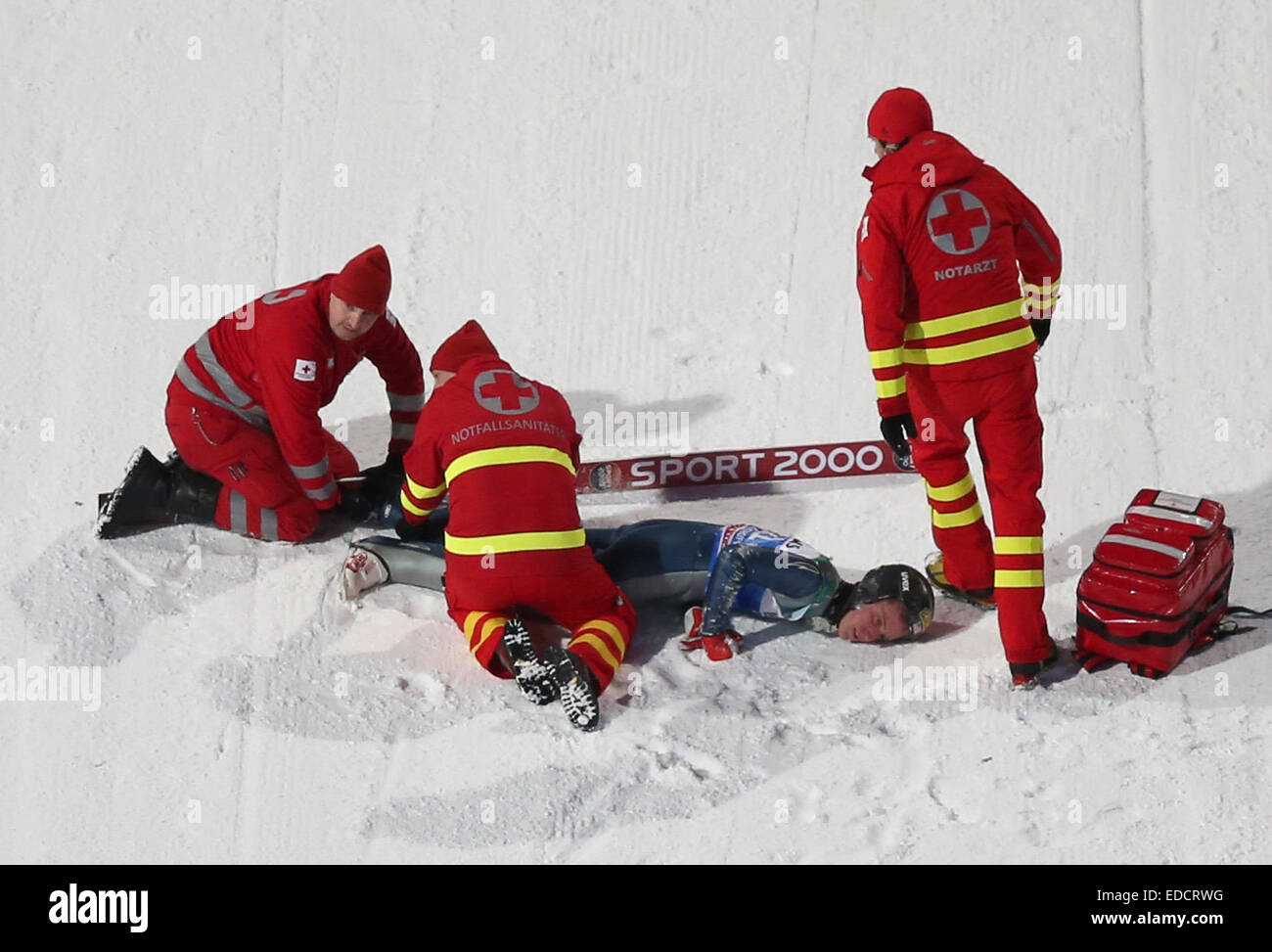 Bischofshofen, Austria. 05th Jan, 2015. Nicholas Fairall of USA gets ...