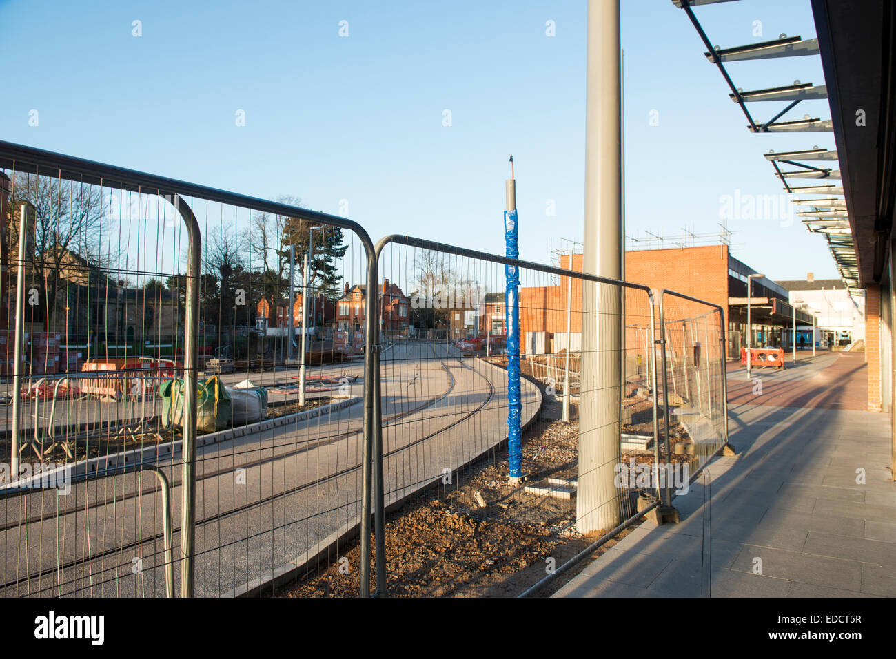 Tram works in Beeston Town Centre, Nottingham England UK Stock Photo ...