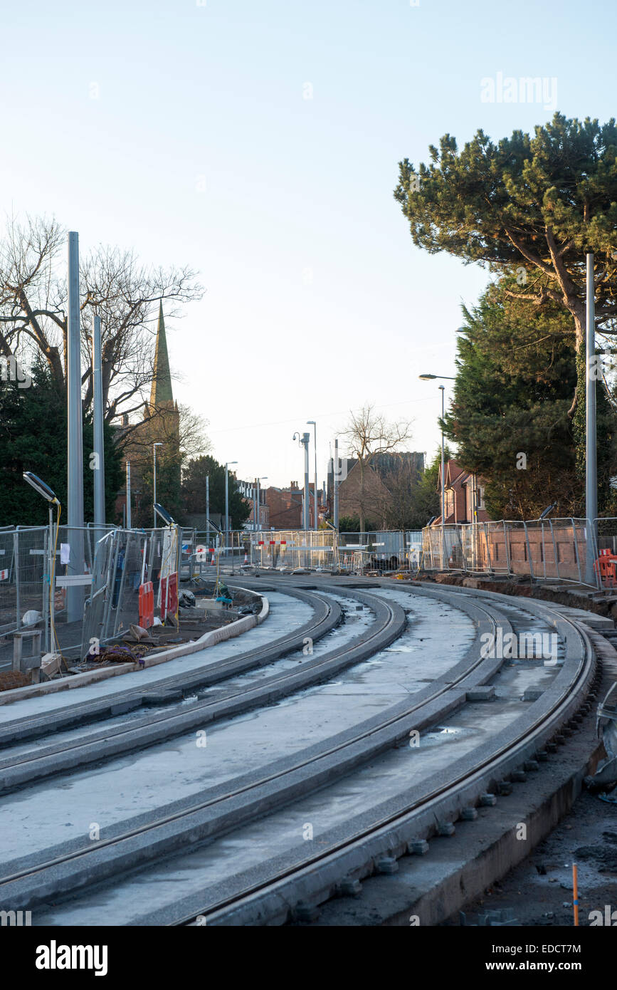Tram works in Beeston Town Centre, Nottingham England UK Stock Photo ...