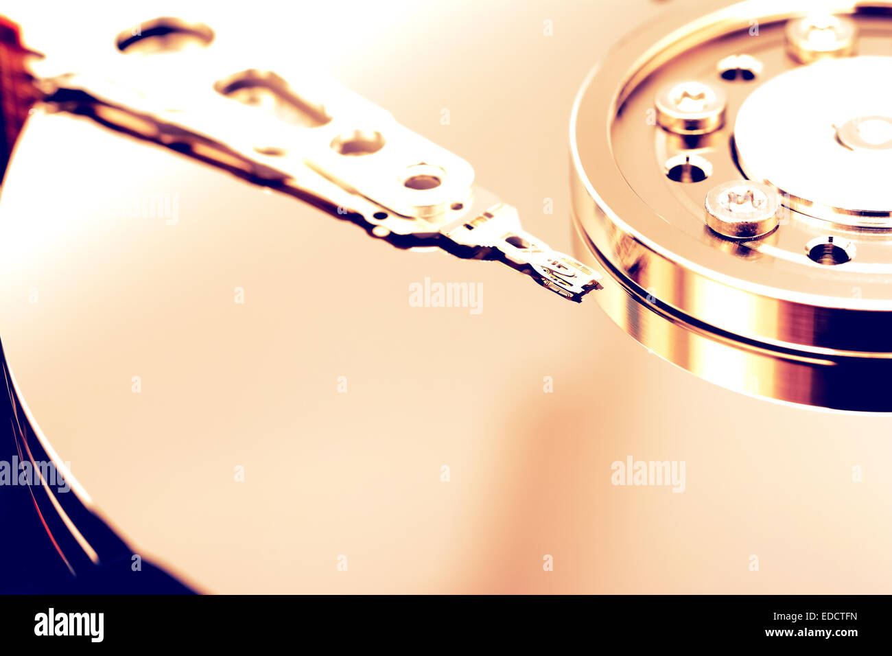 Retro Photo Of Old Hard Disk Drive Inside Stock Photo - Alamy