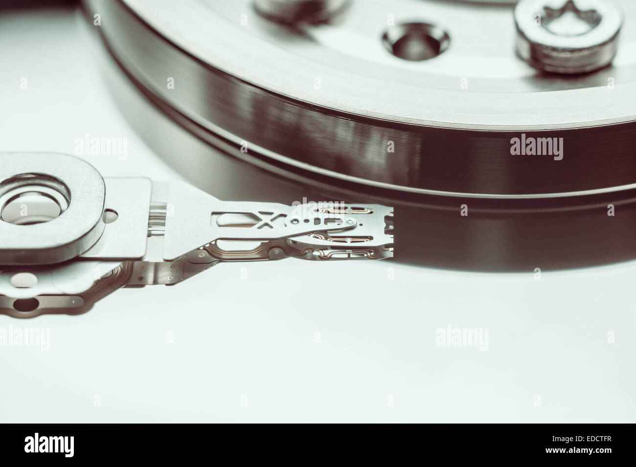 Retro Photo Of Old Hard Disk Drive Inside Stock Photo - Alamy