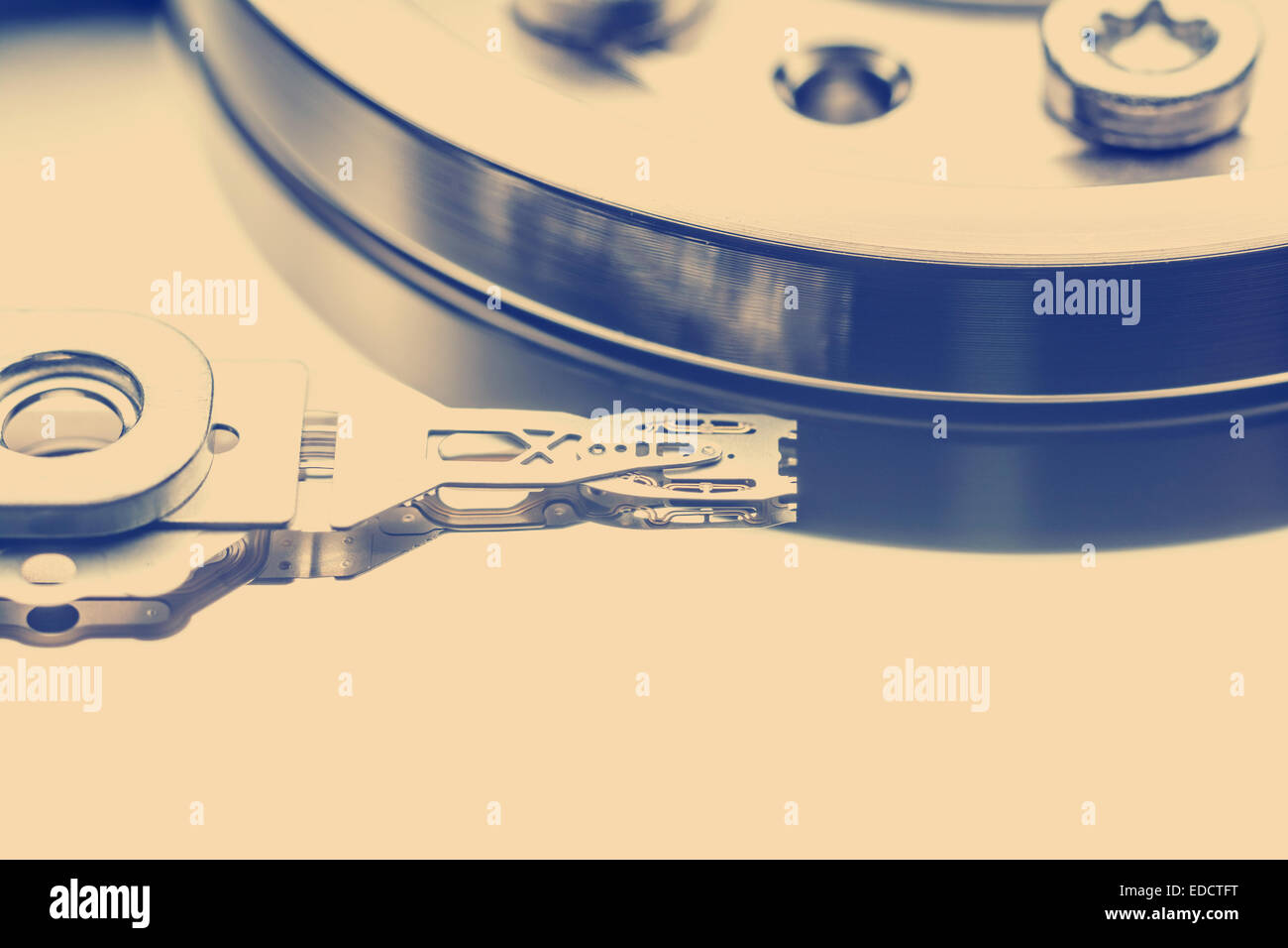 Retro Photo Of Old Hard Disk Drive Inside Stock Photo - Alamy