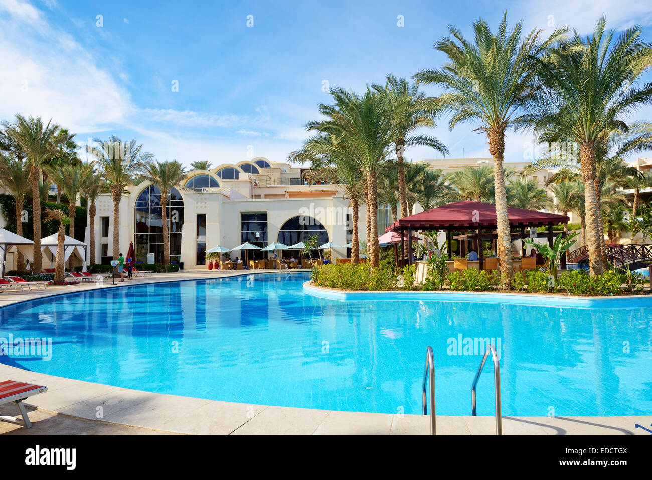 The tourists are on vacation at luxury hotel, Sharm el Sheikh, Egypt ...