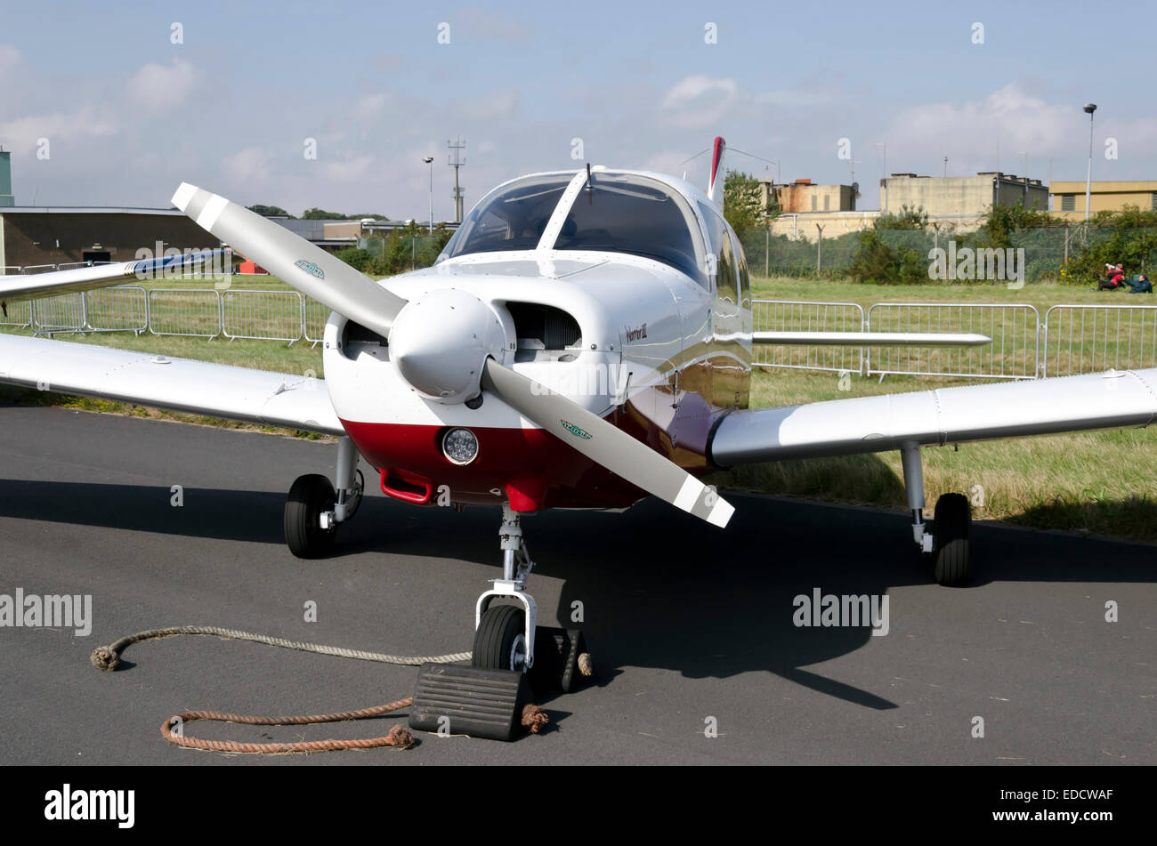 Piper PA-28 Warrior II light aircraft on static display at Leuchars Air ...
