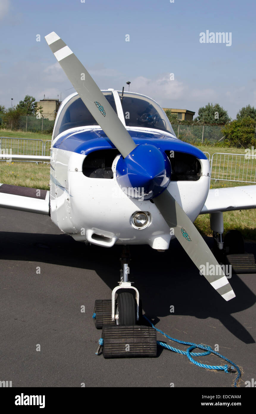 Piper PA-28 Warrior II light aircraft on static display at Leuchars Air ...