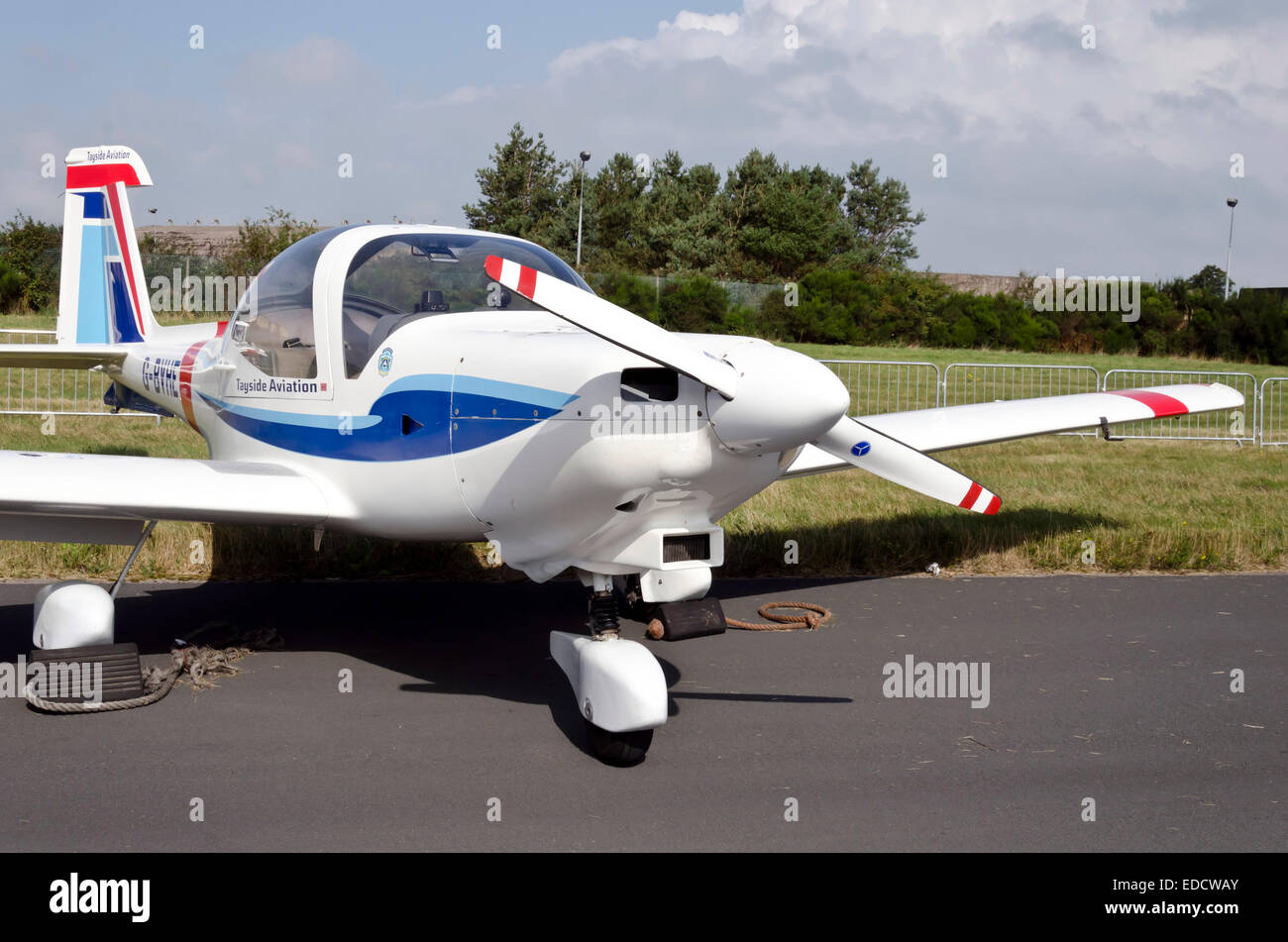 Grob 115D2 Heron light aircraft on static display at Leuchars Air Show ...