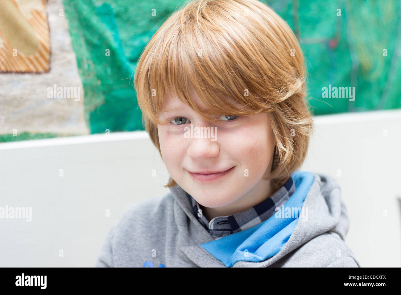 Boy in cafe Stock Photo - Alamy