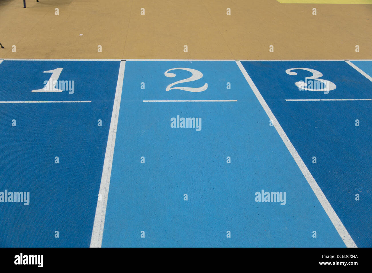 Numbers at finish line of 60 meters running field Stock Photo - Alamy