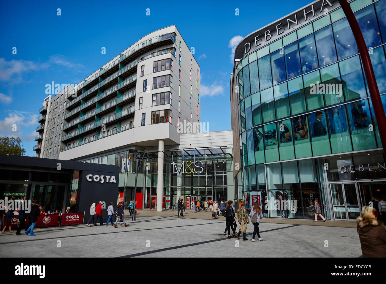 Marks and Spencer in Bury town centre next to Costa Coffee shop Stock ...