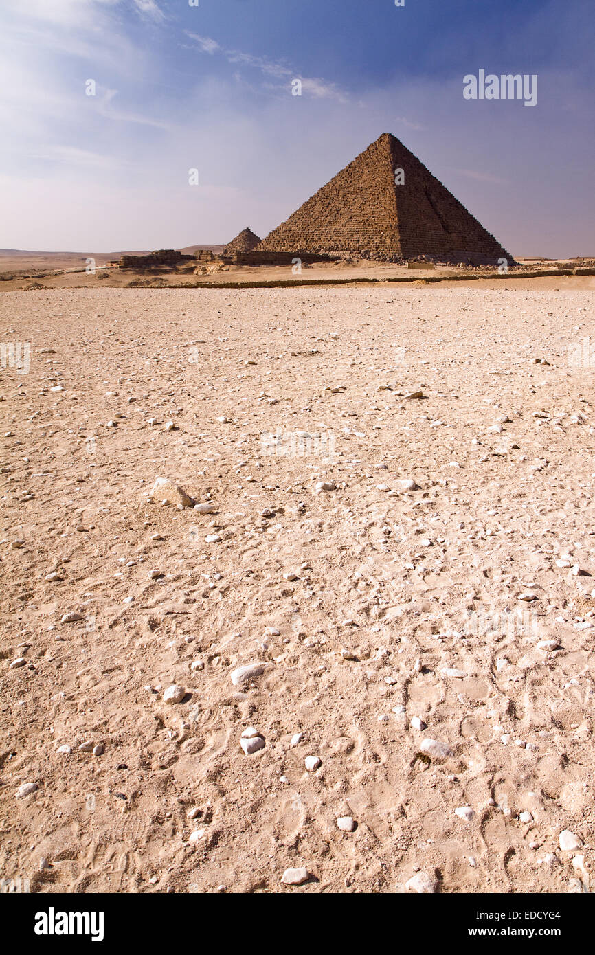 Ancient stone pyramid in Egyptian desert near Giza Stock Photo - Alamy