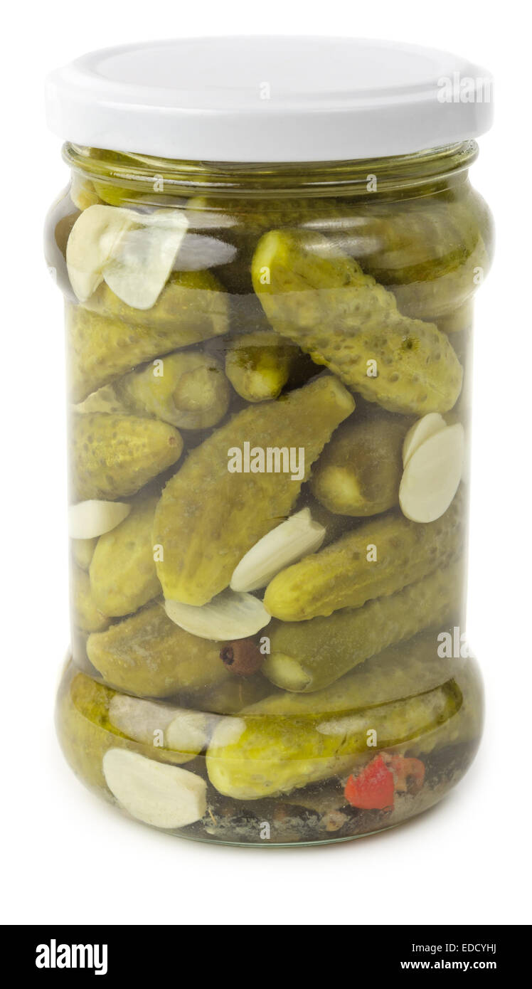 Jar of pickles isolated on white background Stock Photo - Alamy