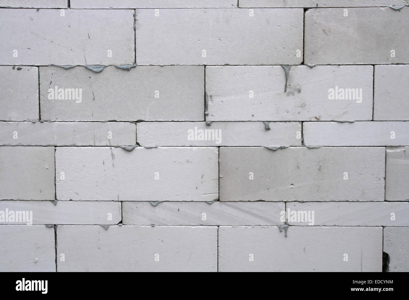 White Light Weight Concrete Brick Wall Stock Photo - Alamy