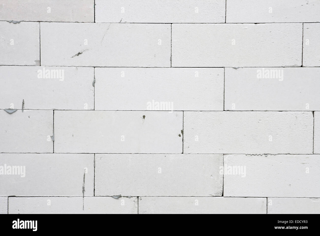 White Light Weight Concrete Brick Wall Stock Photo - Alamy