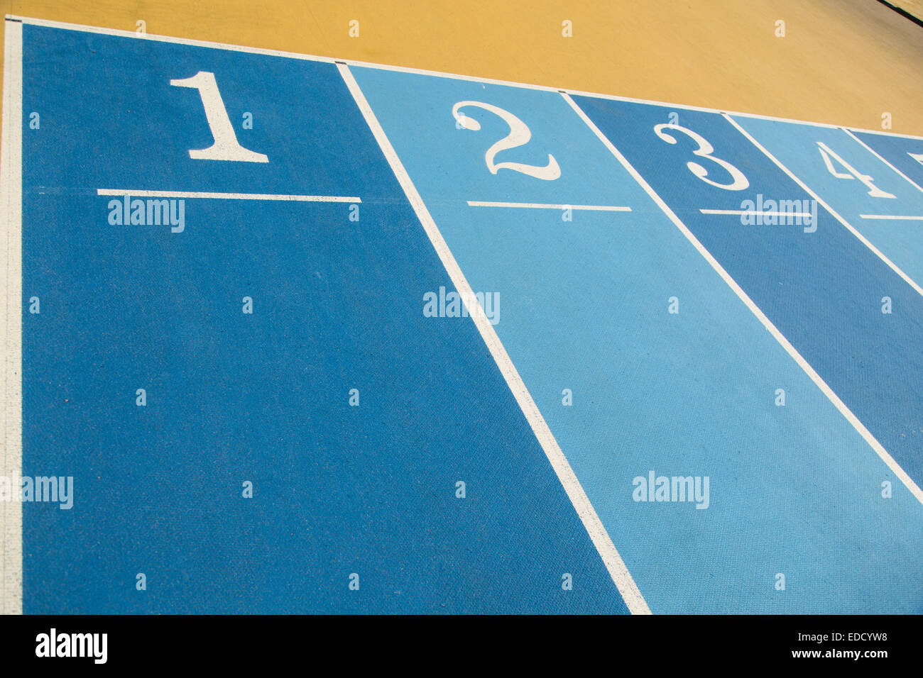 Numbers at finish line of 60 meters running field Stock Photo - Alamy