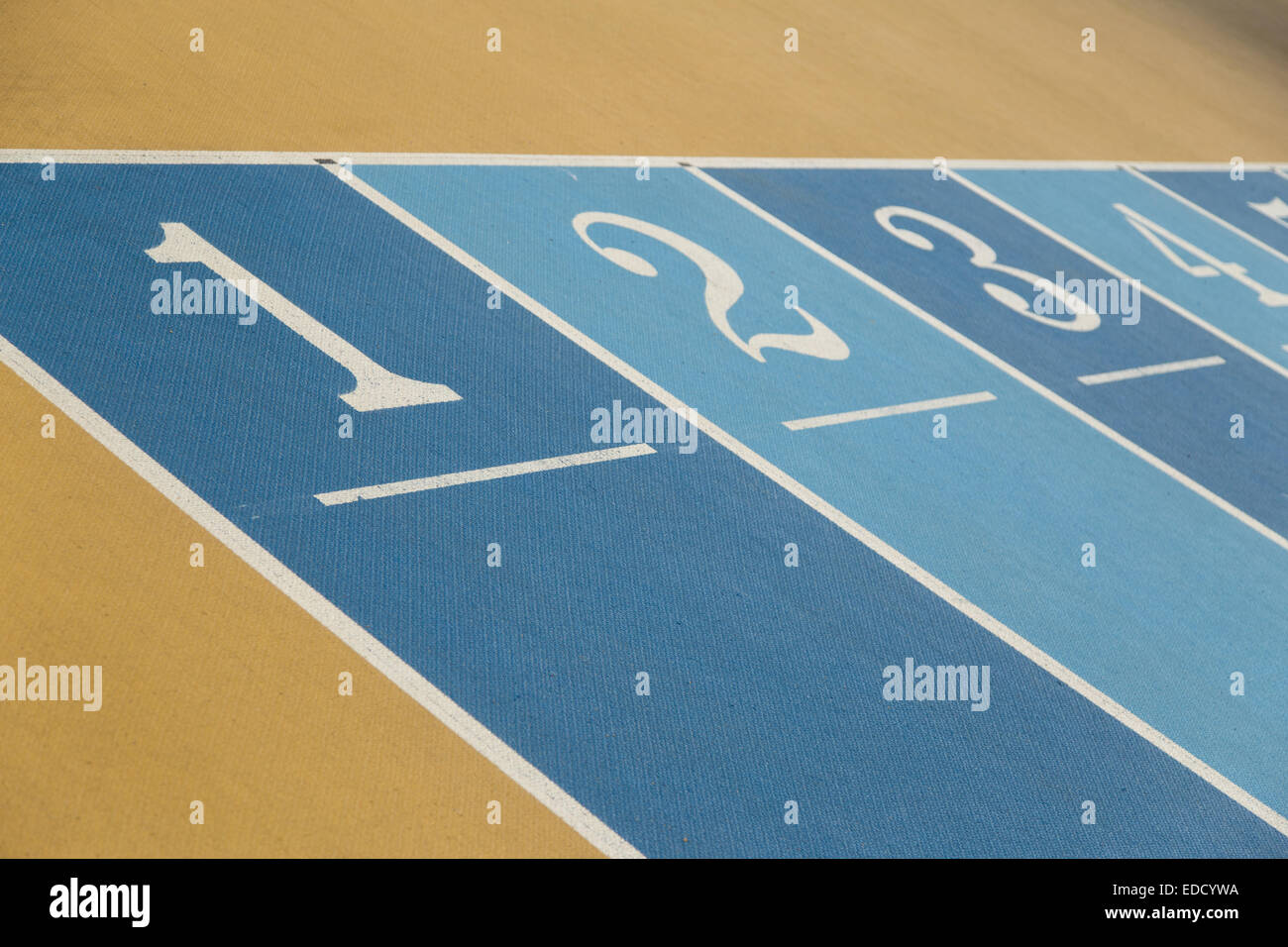 Numbers at finish line of 60 meters running field Stock Photo - Alamy