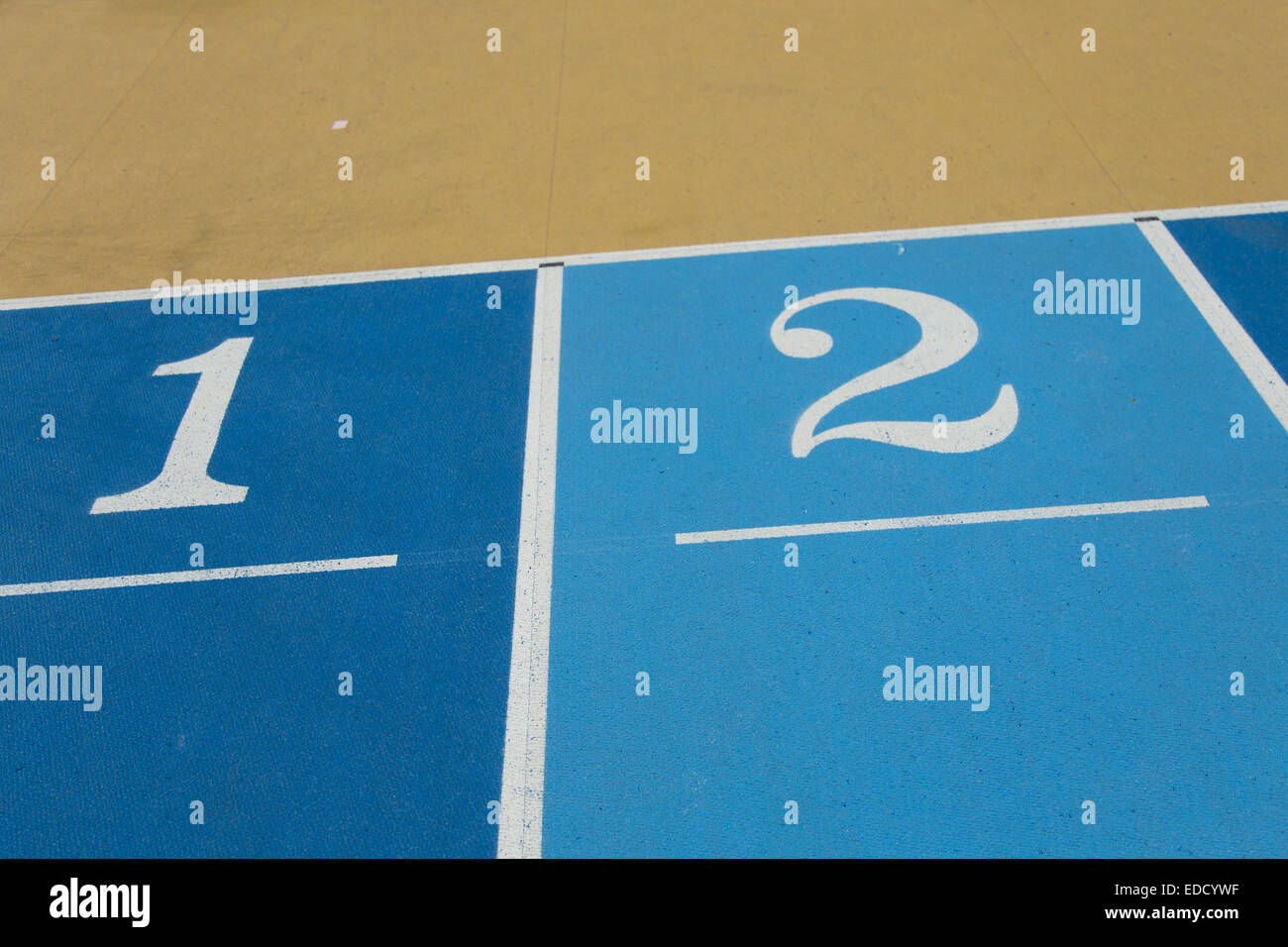 Numbers at finish line of 60 meters running field Stock Photo - Alamy
