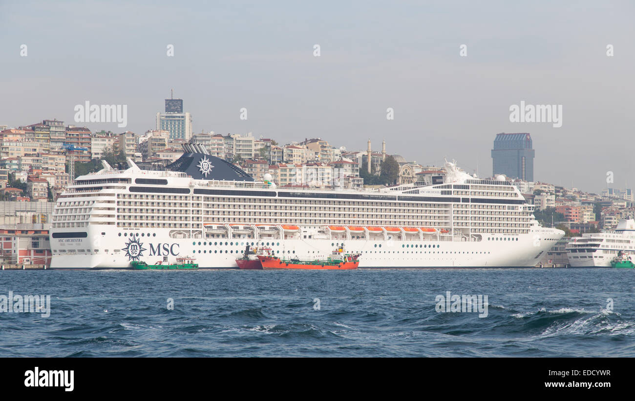 ISTANBUL, TURKEY - OCTOBER 07, 2014: MSC Orchestra cruise ship in ...
