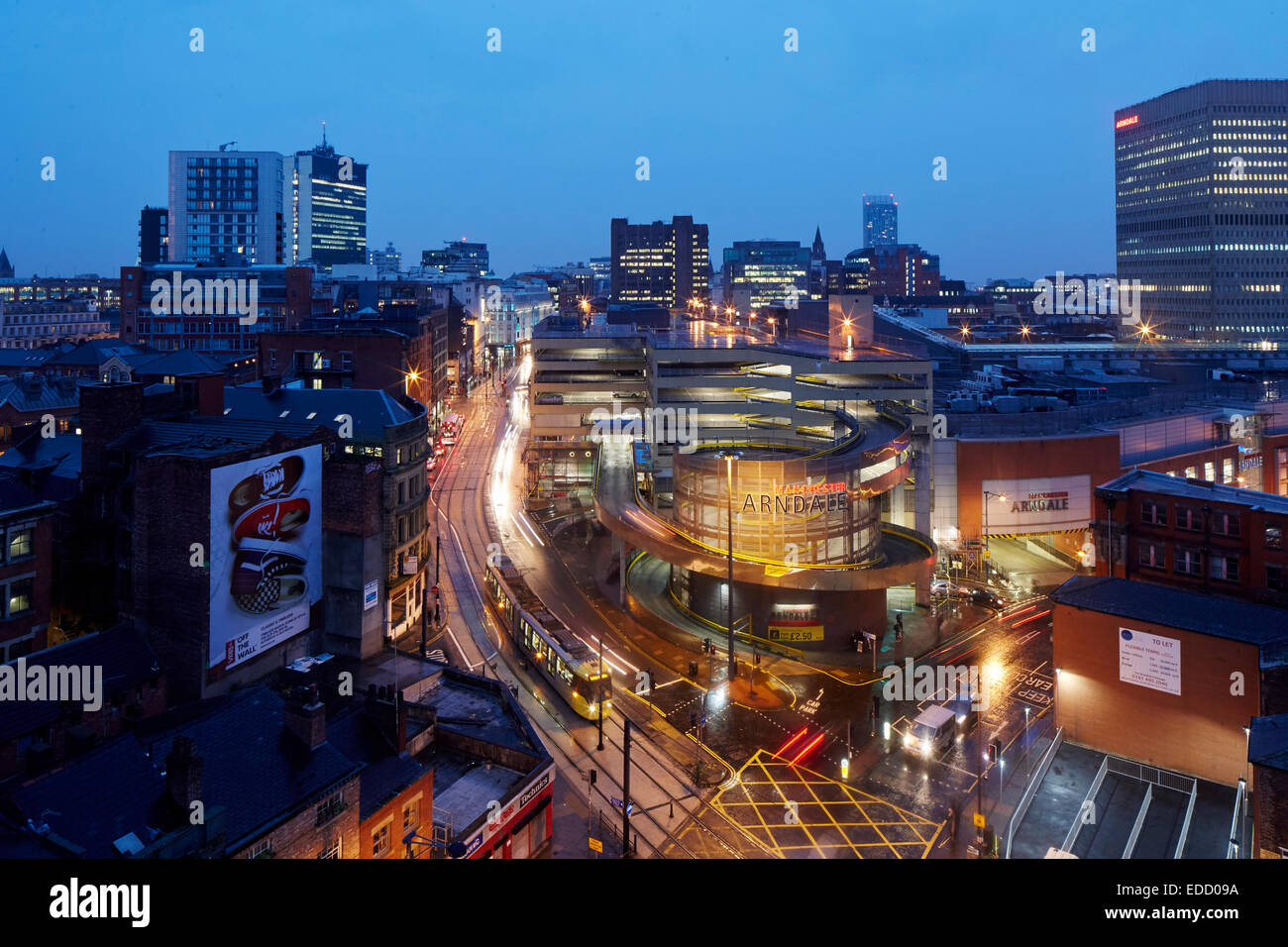 Manchester High Street in the Shudehill area of the city centre, a ...