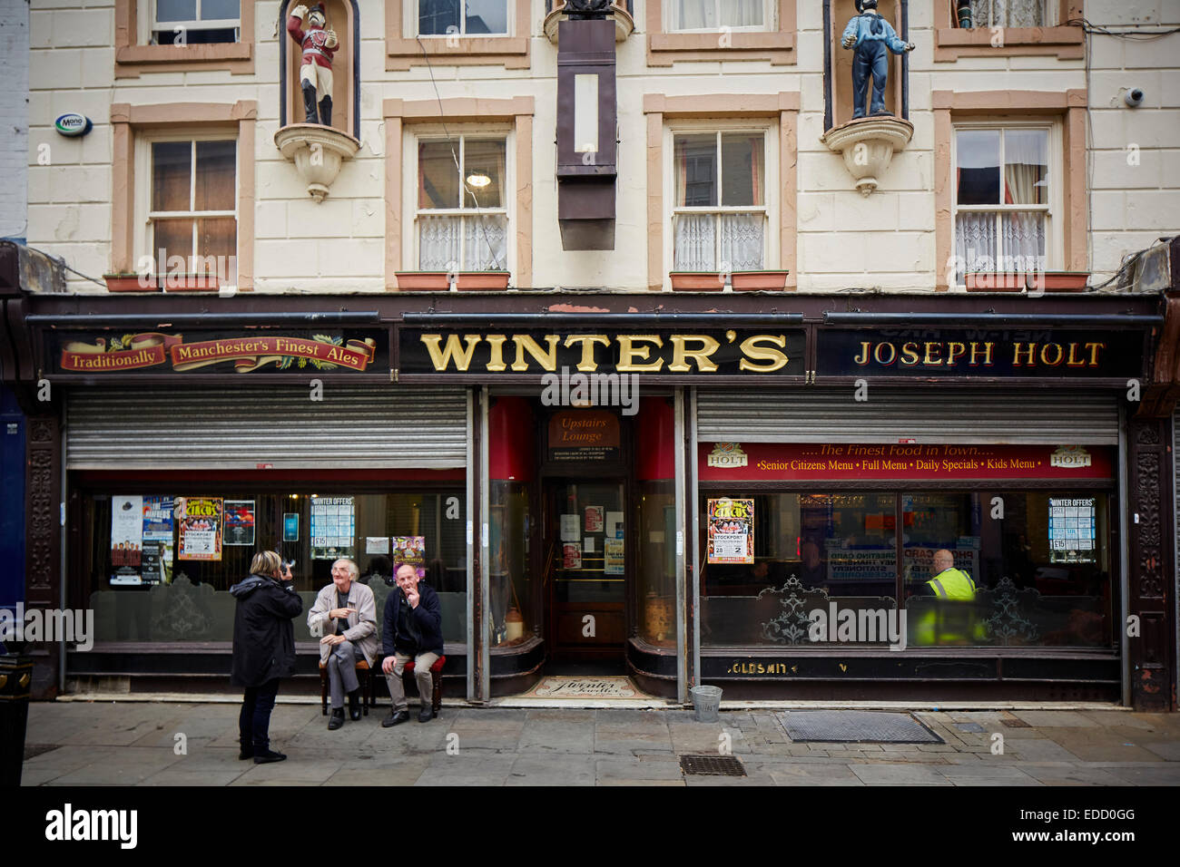 Stockport town centre Lower Hillgate looking at Winter's pub Stock ...