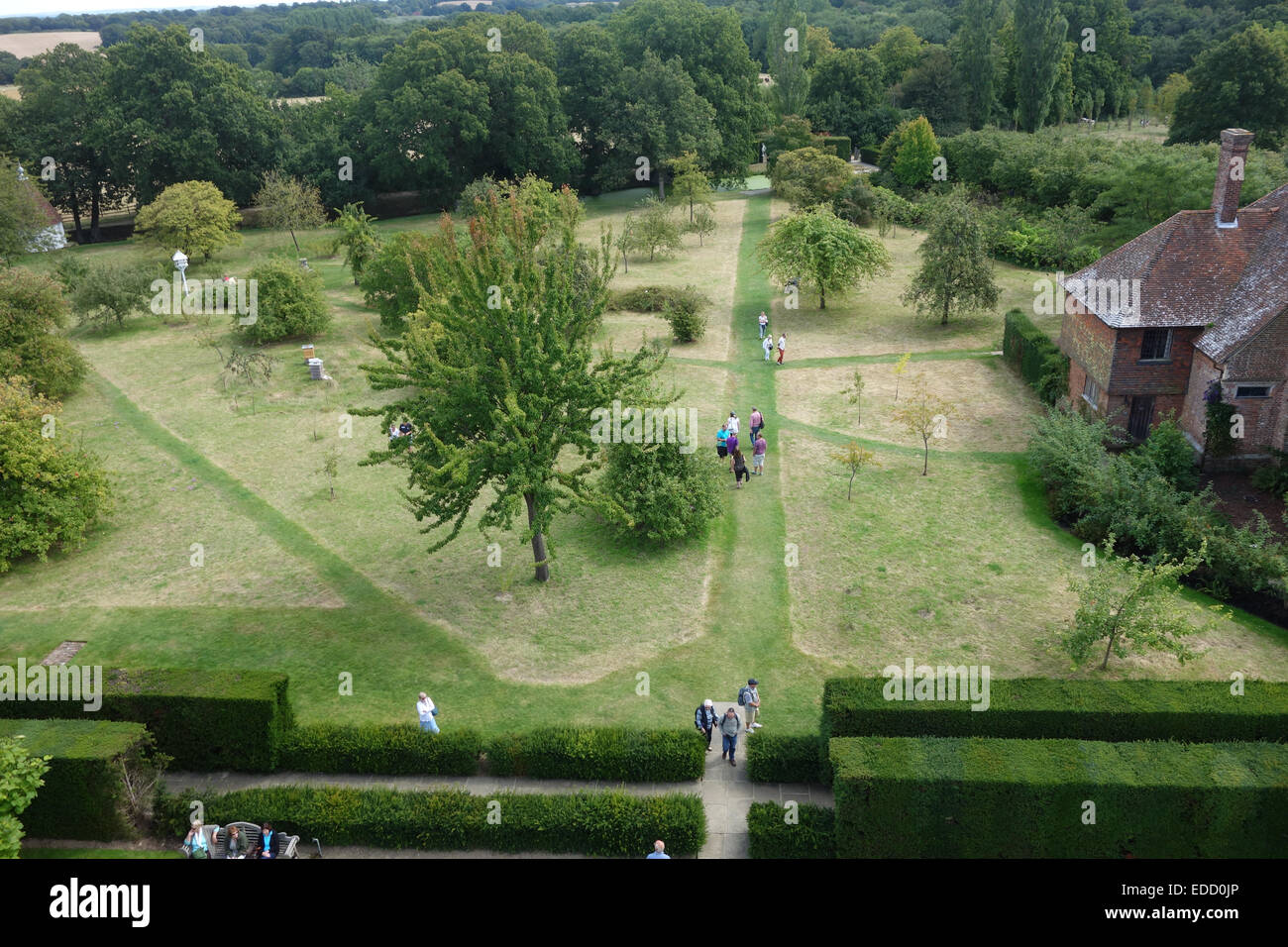 The garden at Sissinghurst Castle in the Weald of Kent, in England at ...