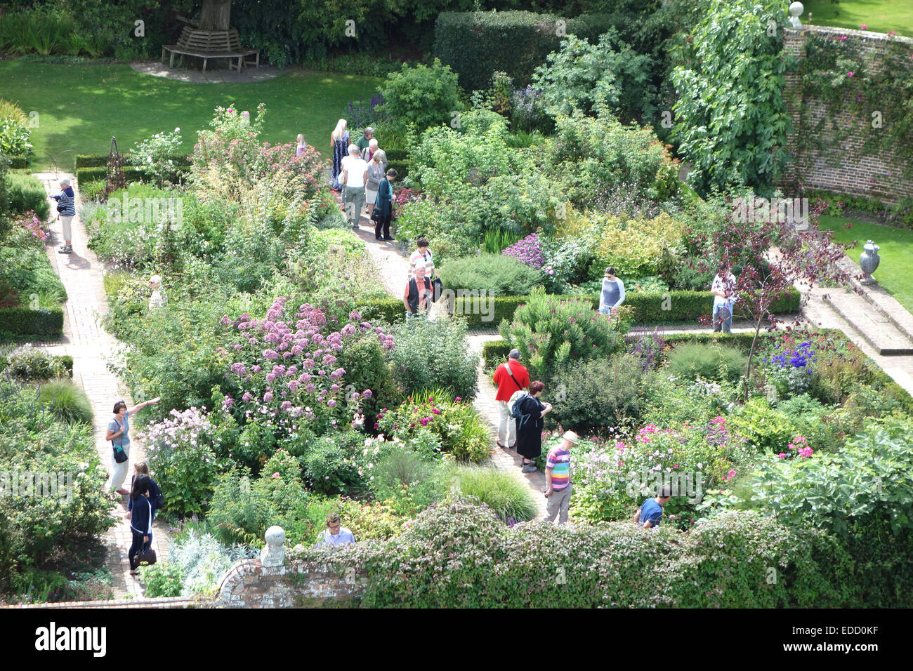 The garden at Sissinghurst Castle in the Weald of Kent, in England at ...