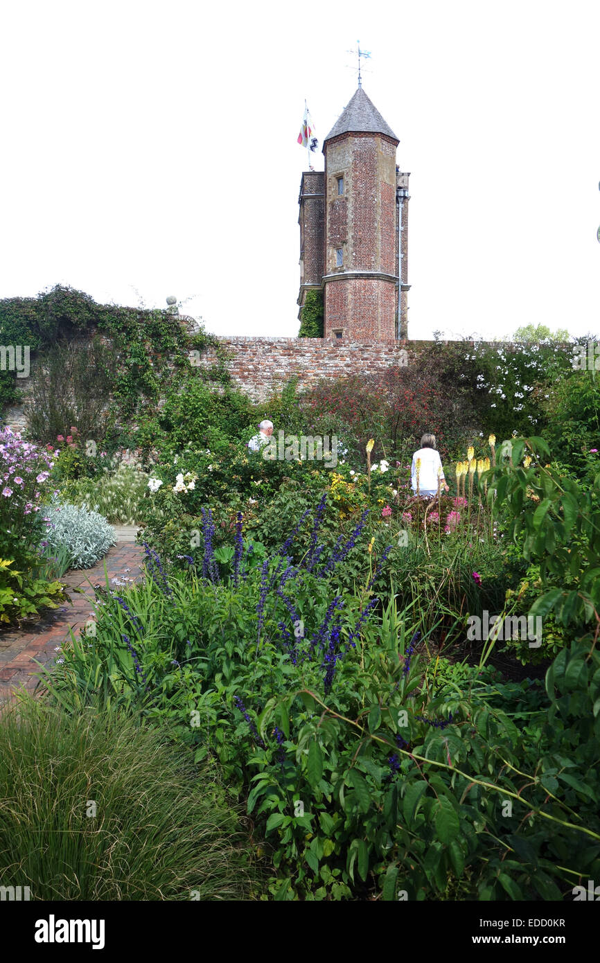 The garden at Sissinghurst Castle in the Weald of Kent, in England at ...
