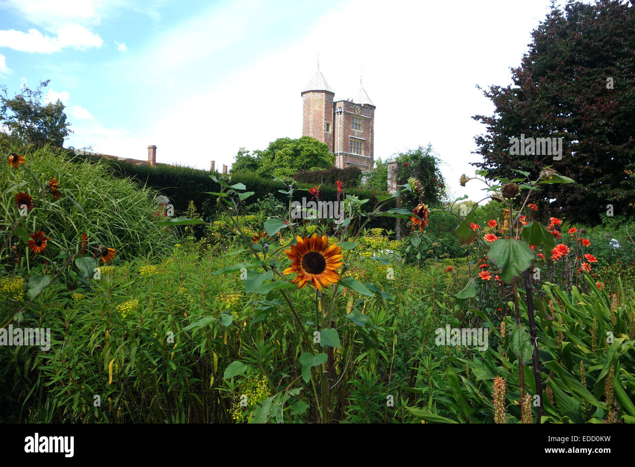 The garden at Sissinghurst Castle in the Weald of Kent, in England at ...
