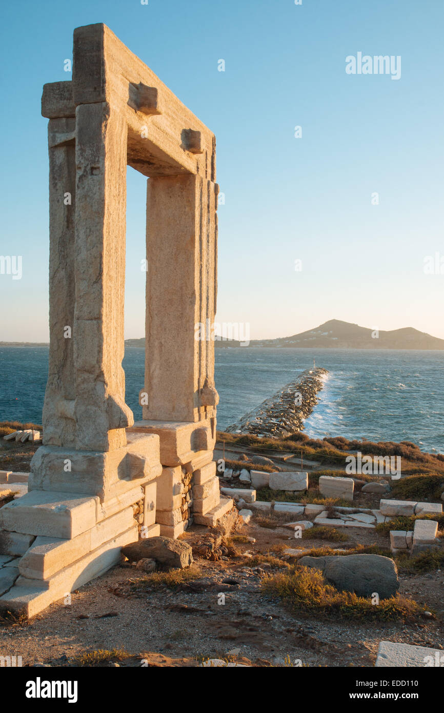 The gate of Naxos (Portara), Cyclades, Greek Islands, Greece Stock ...