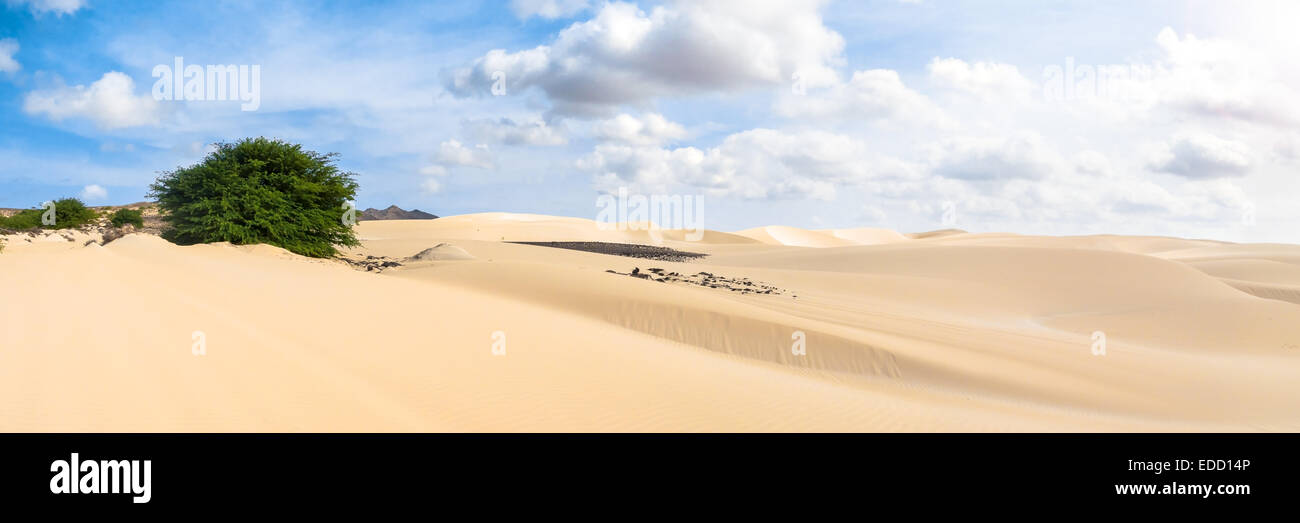 Sand dunes in Viana desert - Deserto de Viana in Boavista - Cape Verde ...