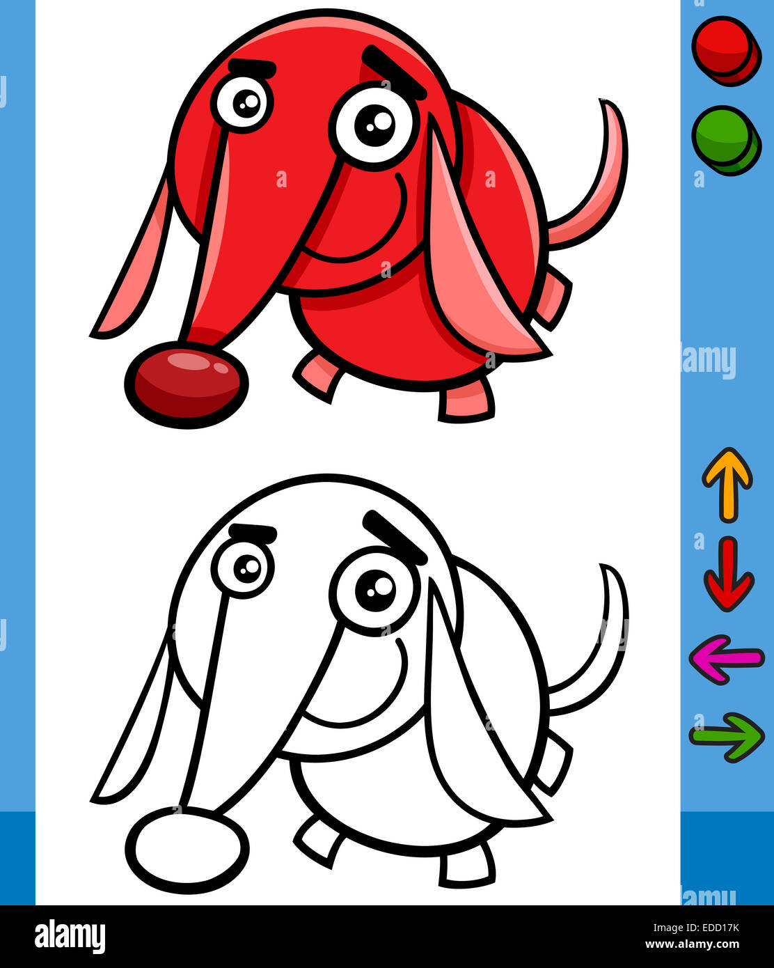 Cartoon Illustration of Funny Dog Animal Character with Buttons for ...