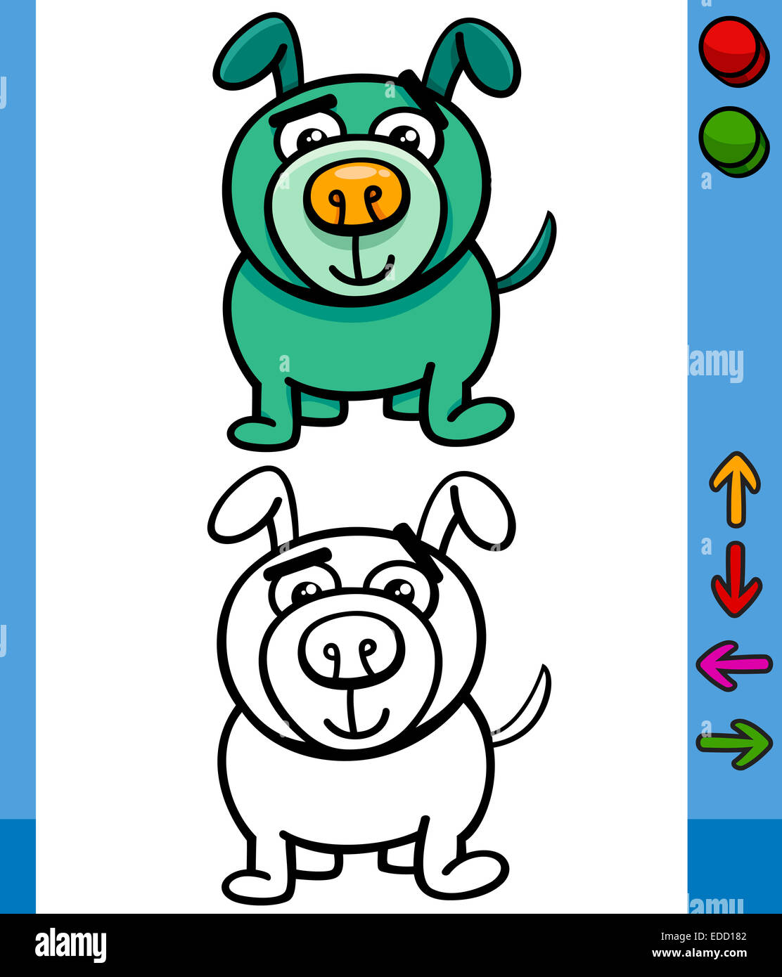 Cartoon Illustration of Funny Dog Animal Character with Buttons for ...