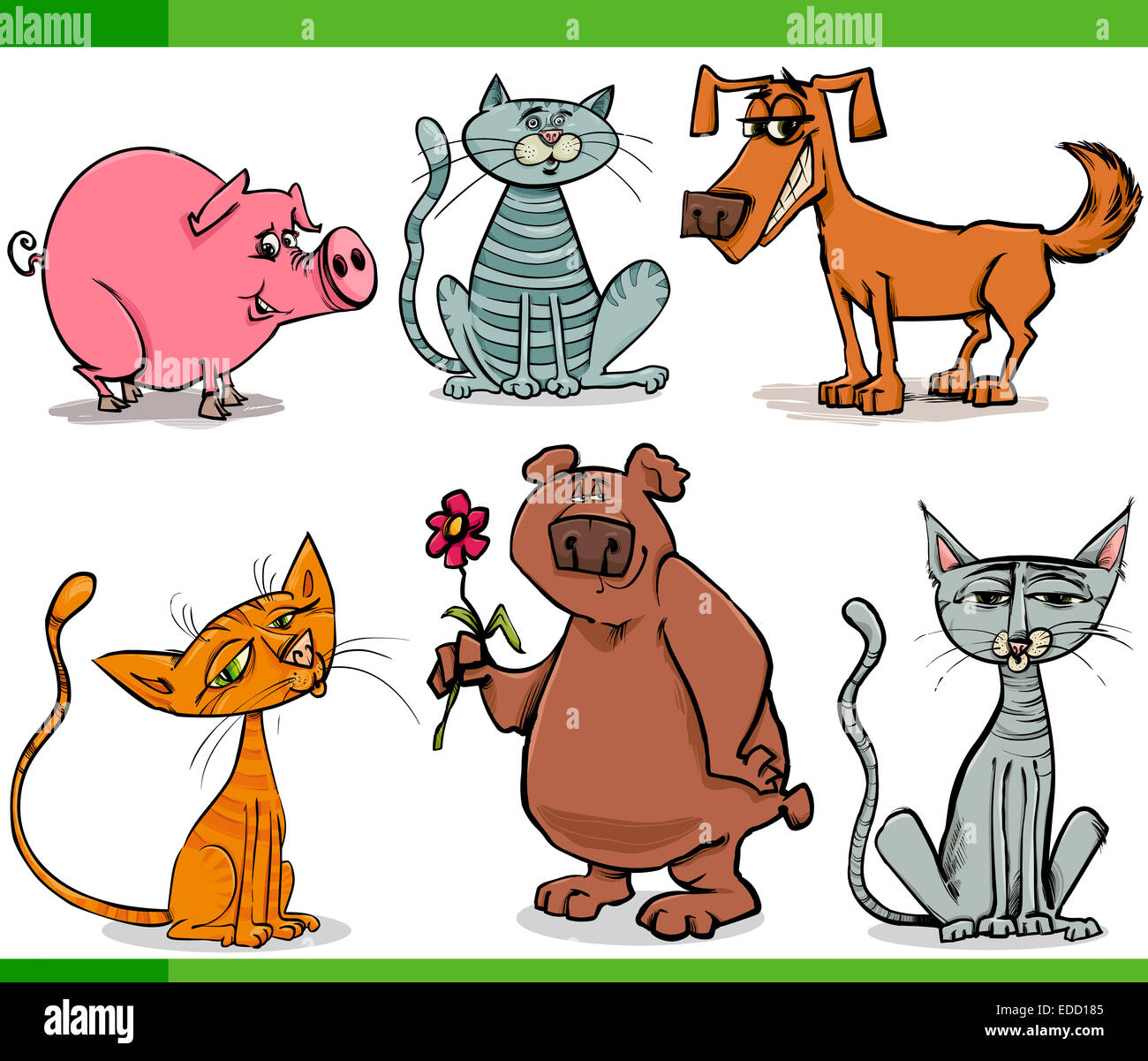 Cartoon Sketch Illustration of Funny Animals Set Stock Photo - Alamy