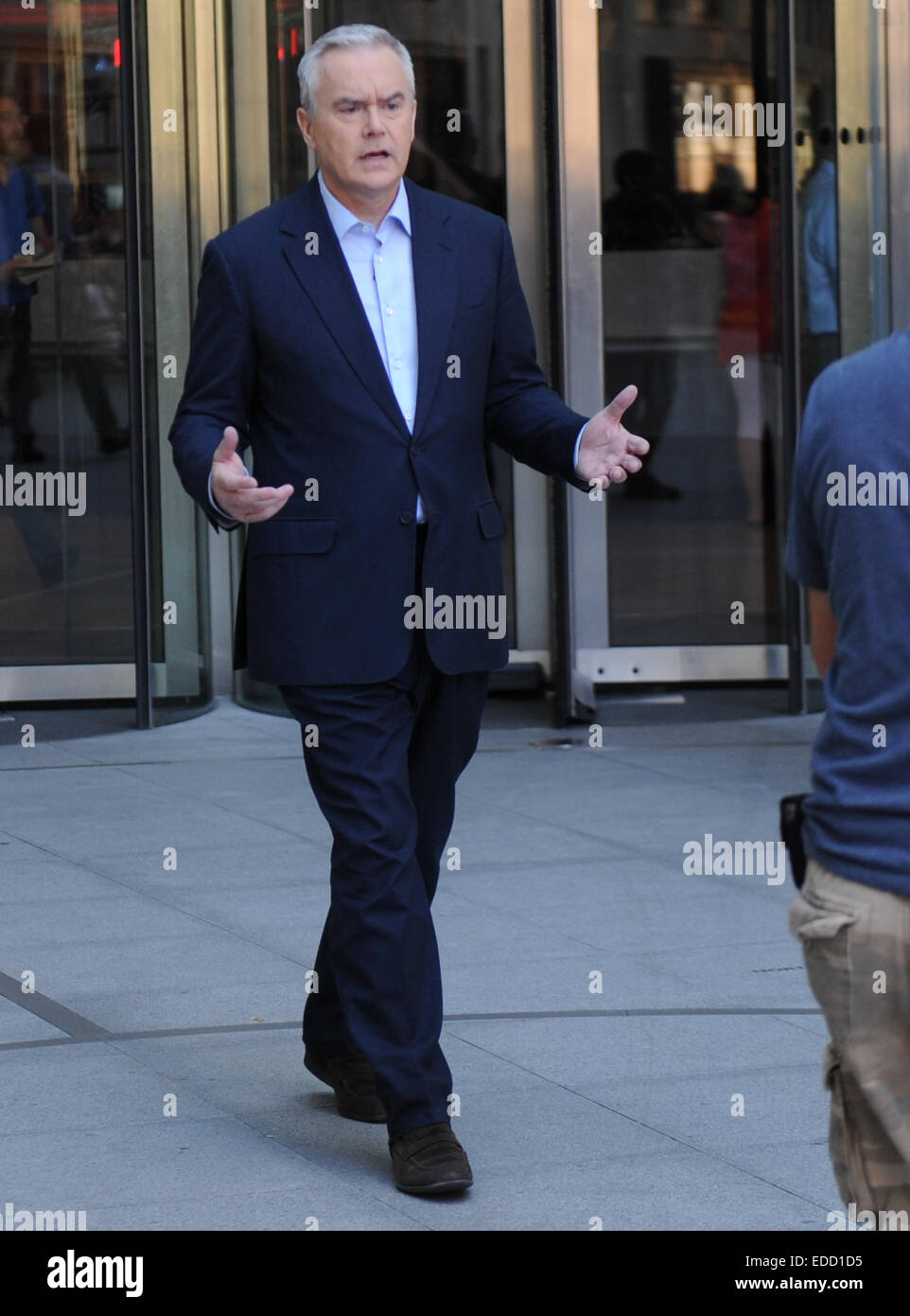 Huw Edwards seen filming for BBC News in London Featuring: Huw Edwards ...