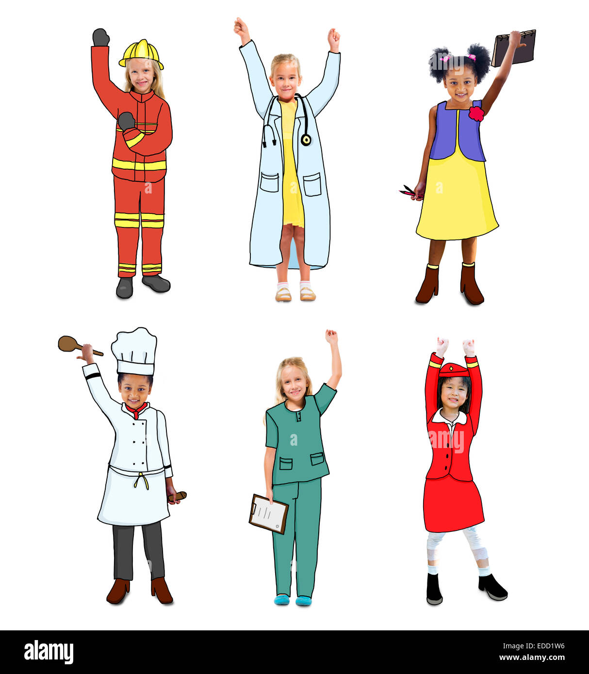 Children kids dream jobs diversity hi-res stock photography and images ...
