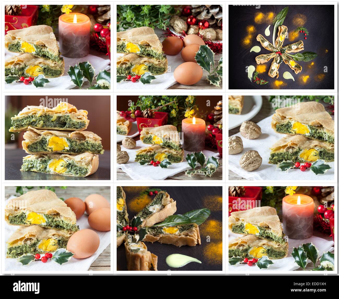 Savory Pie Collage Stock Photo - Alamy