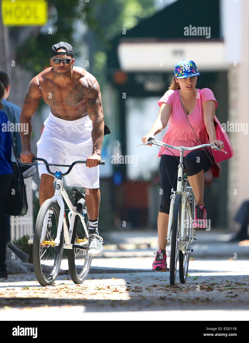 Kelly Brook and David McIntosh seen biking around Beverly Hills ...