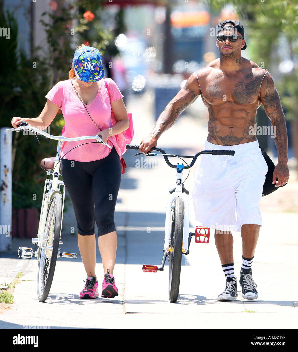 Kelly Brook and David McIntosh seen biking around Beverly Hills ...