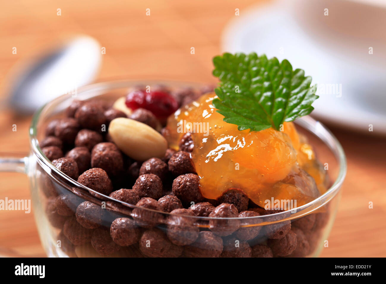 Chocolate-flavored puffs with marmalade Stock Photo - Alamy