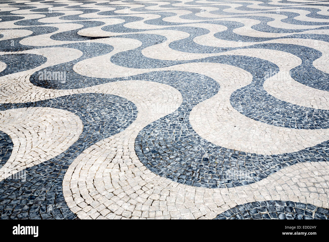 Tile brick floor in Lisbon Town Square , Portugal Stock Photo - Alamy