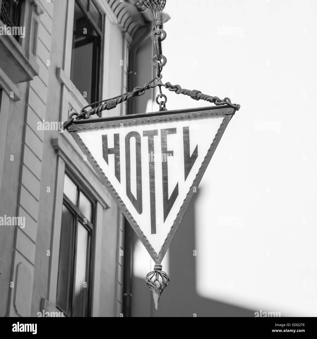 triangle hotel sign Stock Photo - Alamy