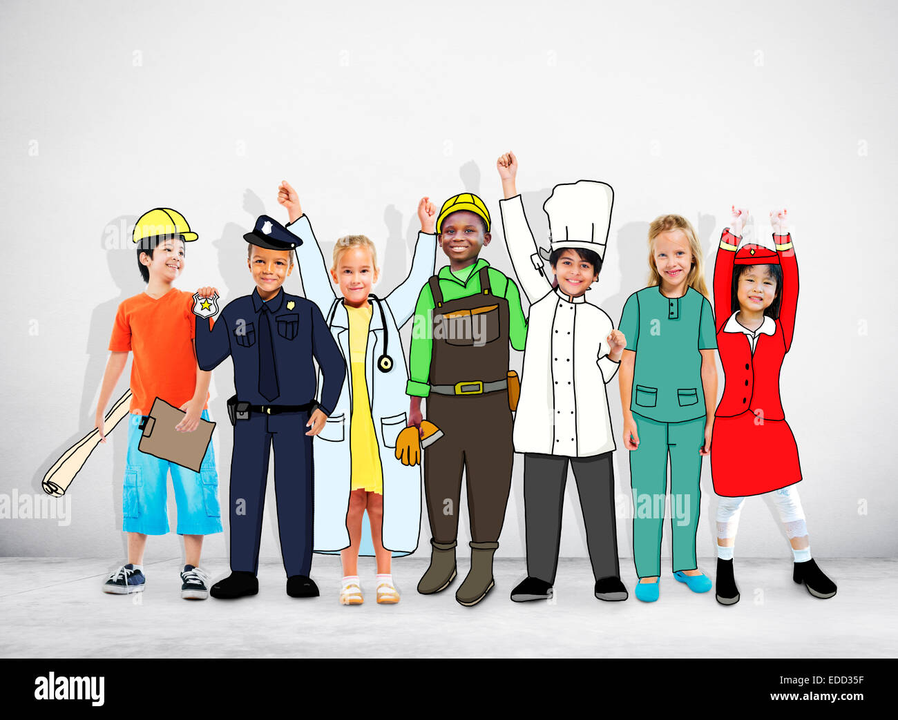 Group of Children with Professional Occupation Concepts Stock Photo - Alamy
