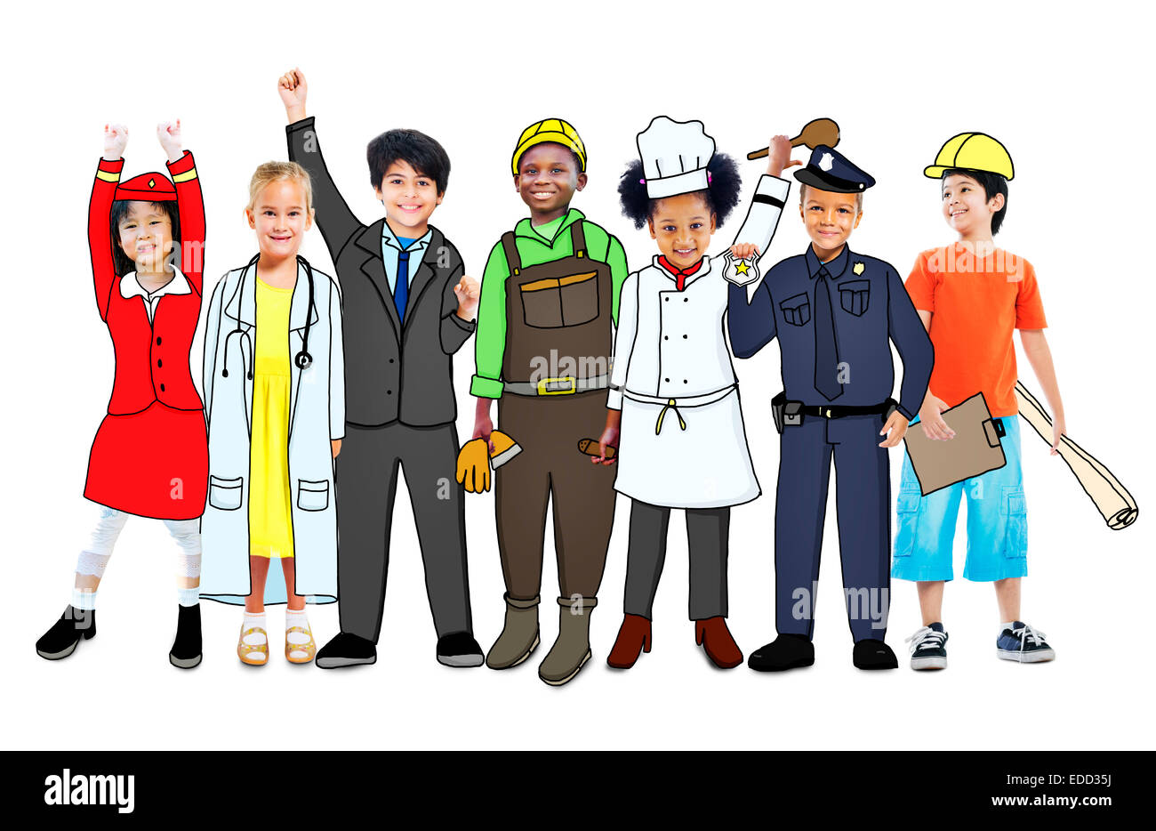 Happy Children with Professional Occupation Concept Stock Photo - Alamy