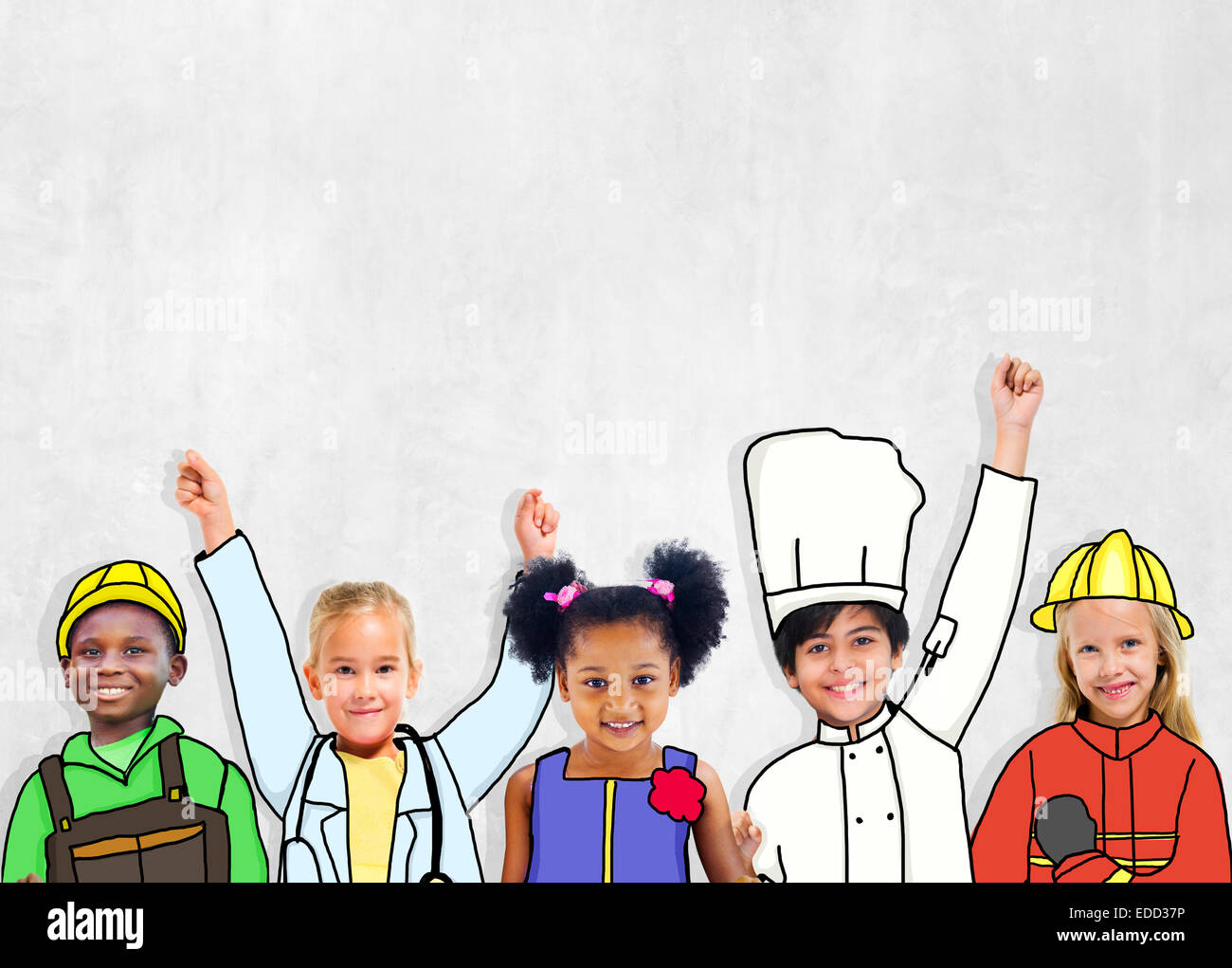 Children kids dream jobs diversity hi-res stock photography and images ...