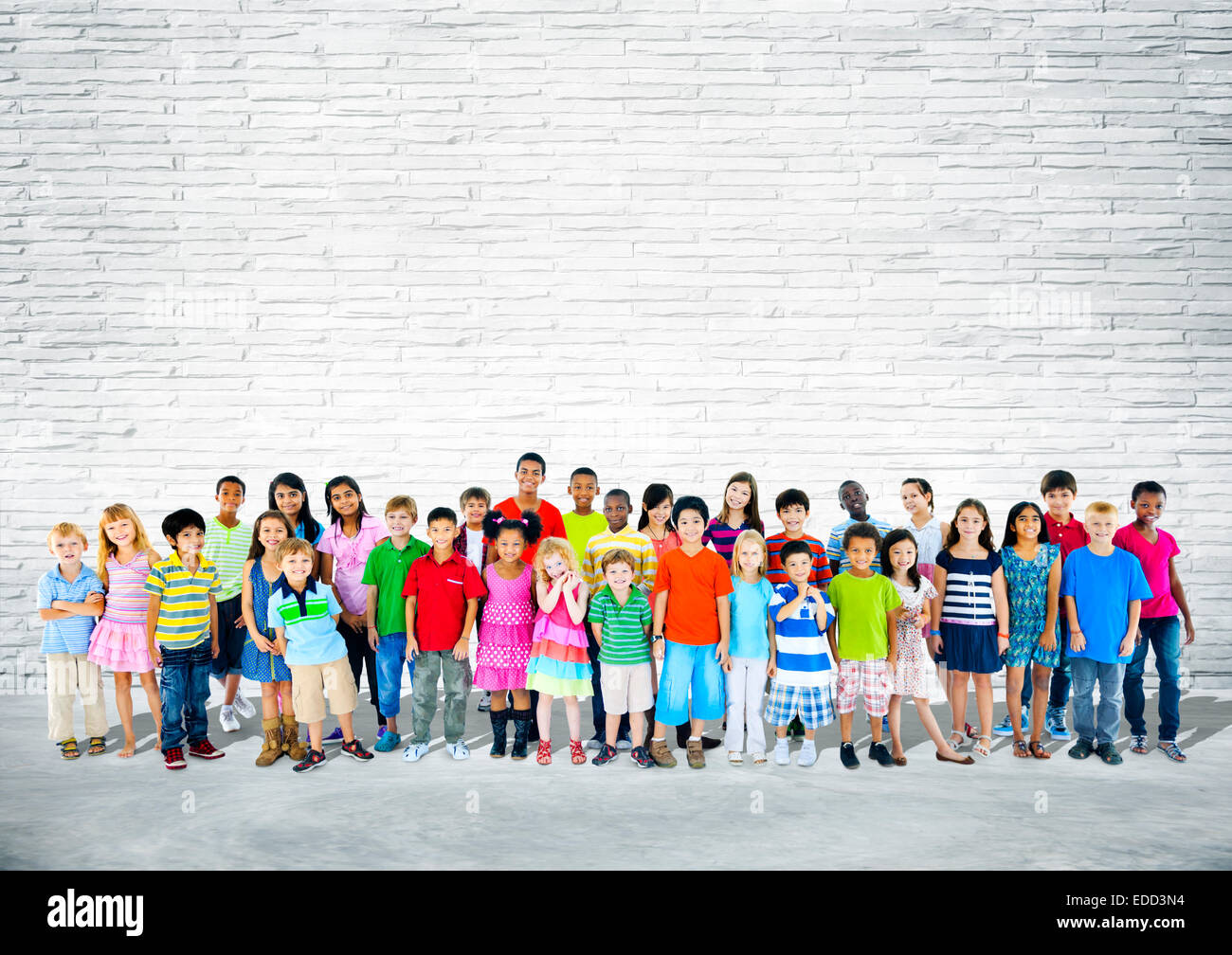 Group of multi-ethnic happy children Stock Photo - Alamy