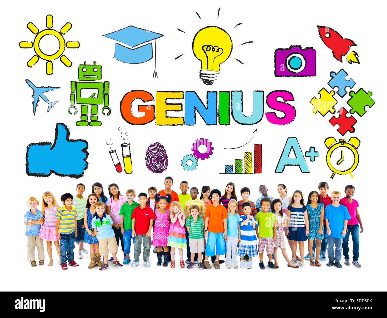 Group of Children and Education Concept Stock Photo - Alamy
