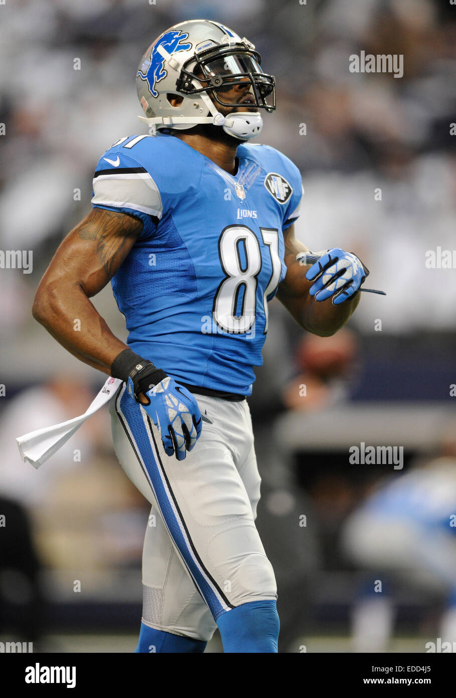 January 04, 2015: Detroit Lions wide receiver Calvin Johnson #81 during ...