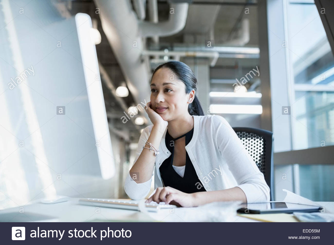 Computer one person working hi-res stock photography and images - Alamy